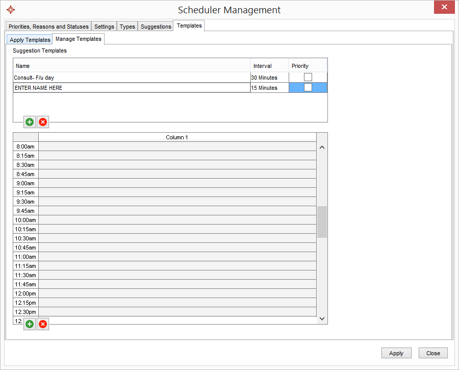 Scheduler - Creating Scheduler Templates
