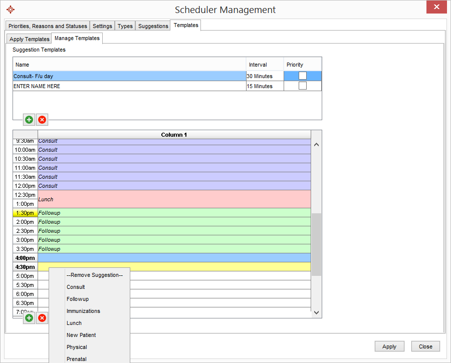 Scheduler - Creating Scheduler Templates