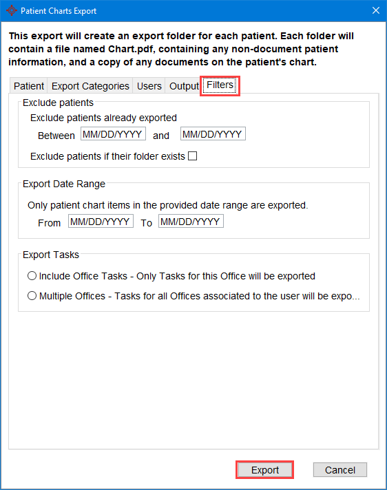 Export - Patient Chart (PDF)