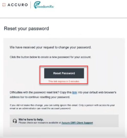 Self-Serve - Accuro ONE ID Password Reset
