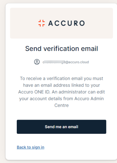 Self-Serve - Accuro ONE ID Password Reset