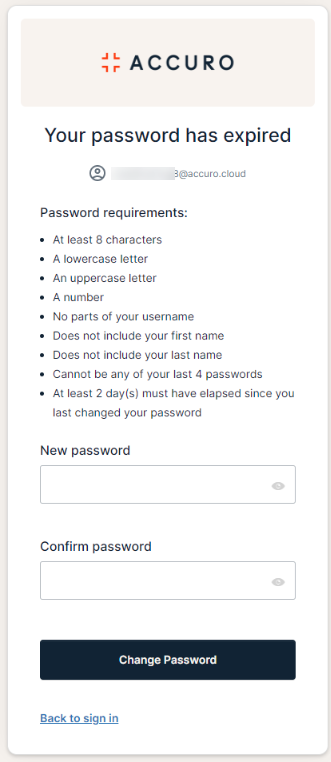Self-Serve - Accuro ONE ID Password Reset