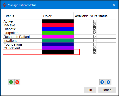 Adding and Editing Patient Status