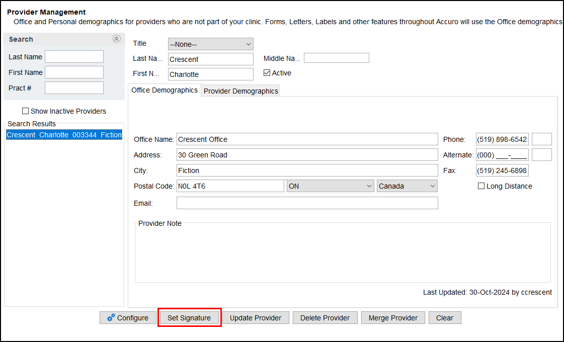 How to Add a Provider Signature