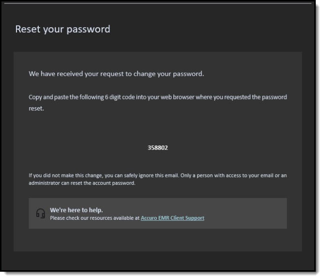 Self-Serve - Accuro ONE ID Password Reset