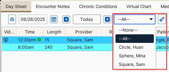EMR - Day Sheet Filters and Views