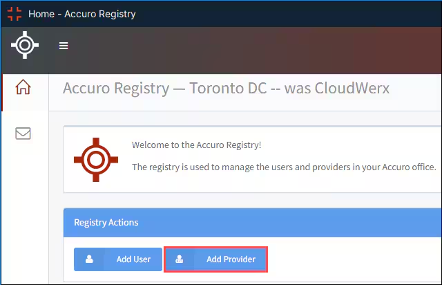 User Management - Add Provider