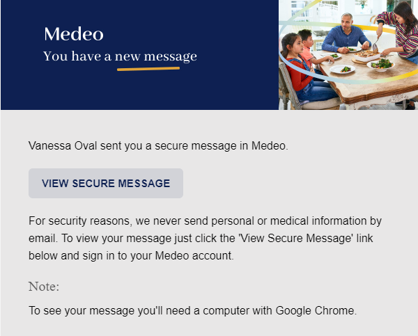 Medeo Patient - How Do I View a Secure Message?